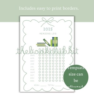 2025 Reading Log, Books to Read List Printable, Green TBR Template Book ...