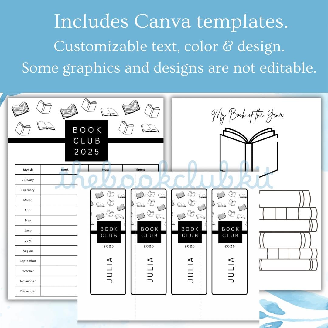 Classic Book Club Calendar 2025 Custom Bookmarks for Book Lovers ...
