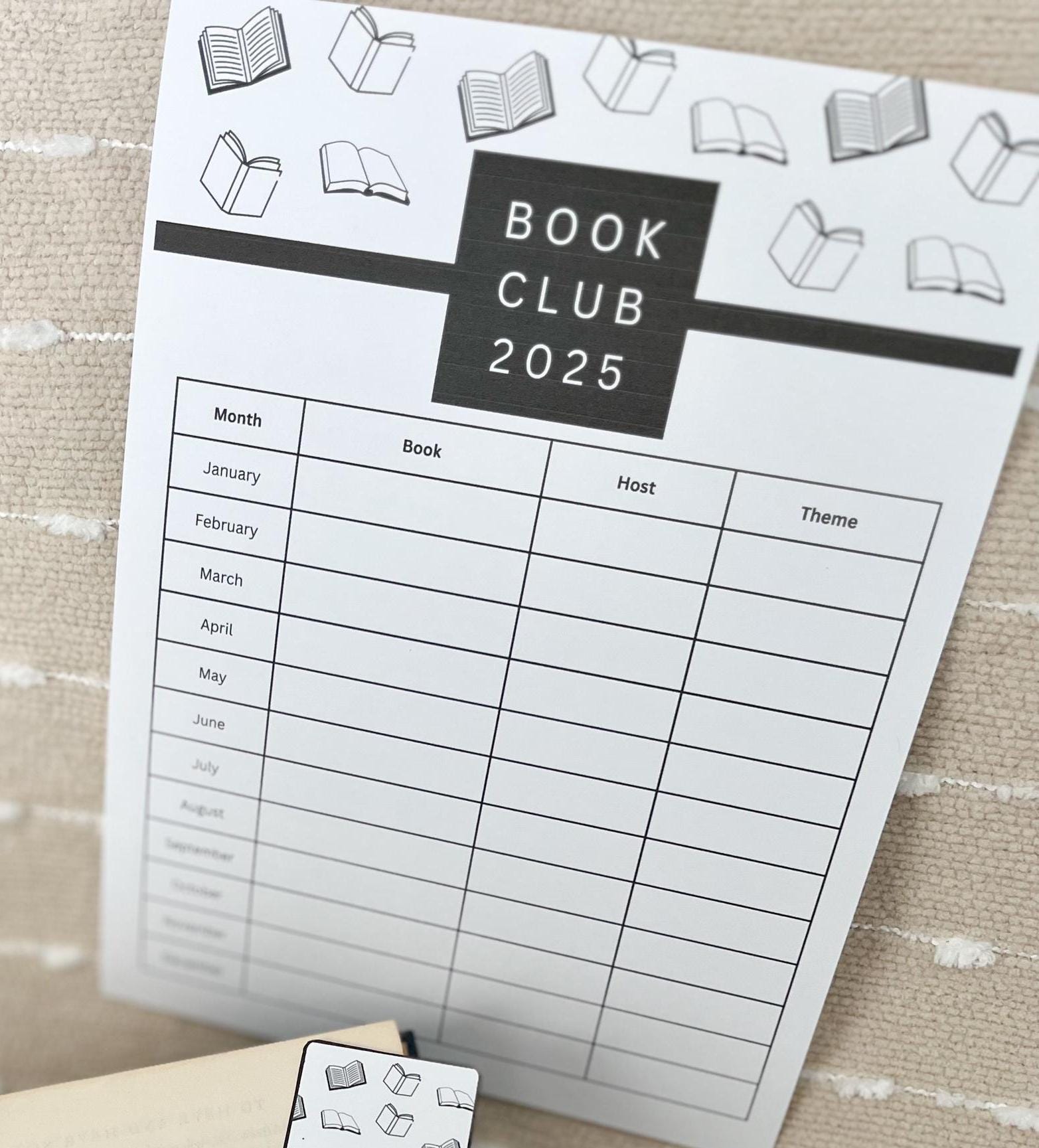 Classic Book Club Calendar 2025 Custom Bookmarks for Book Lovers ...