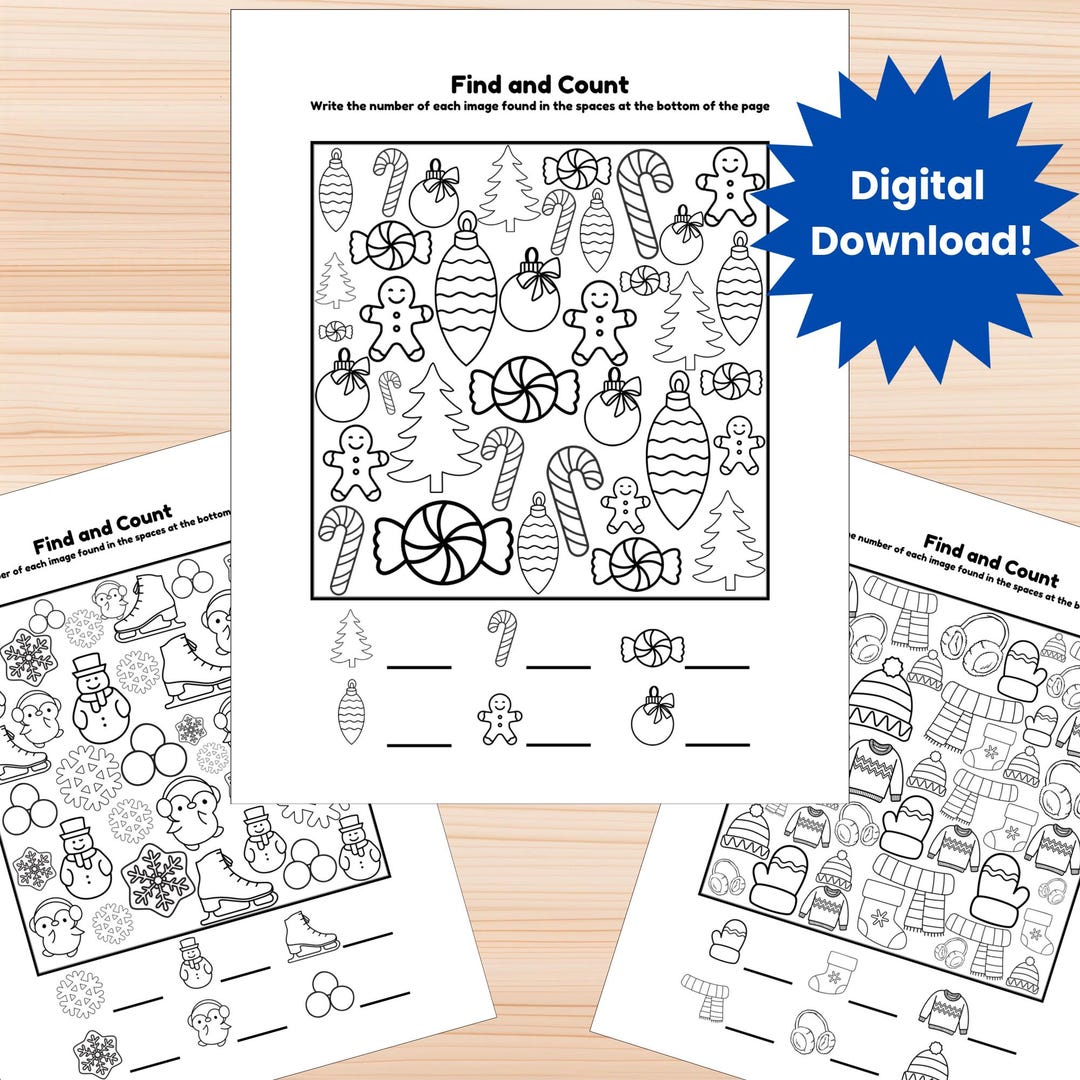 Winter I Spy Printable, January Coloring Pages, Christmas I Spy ...