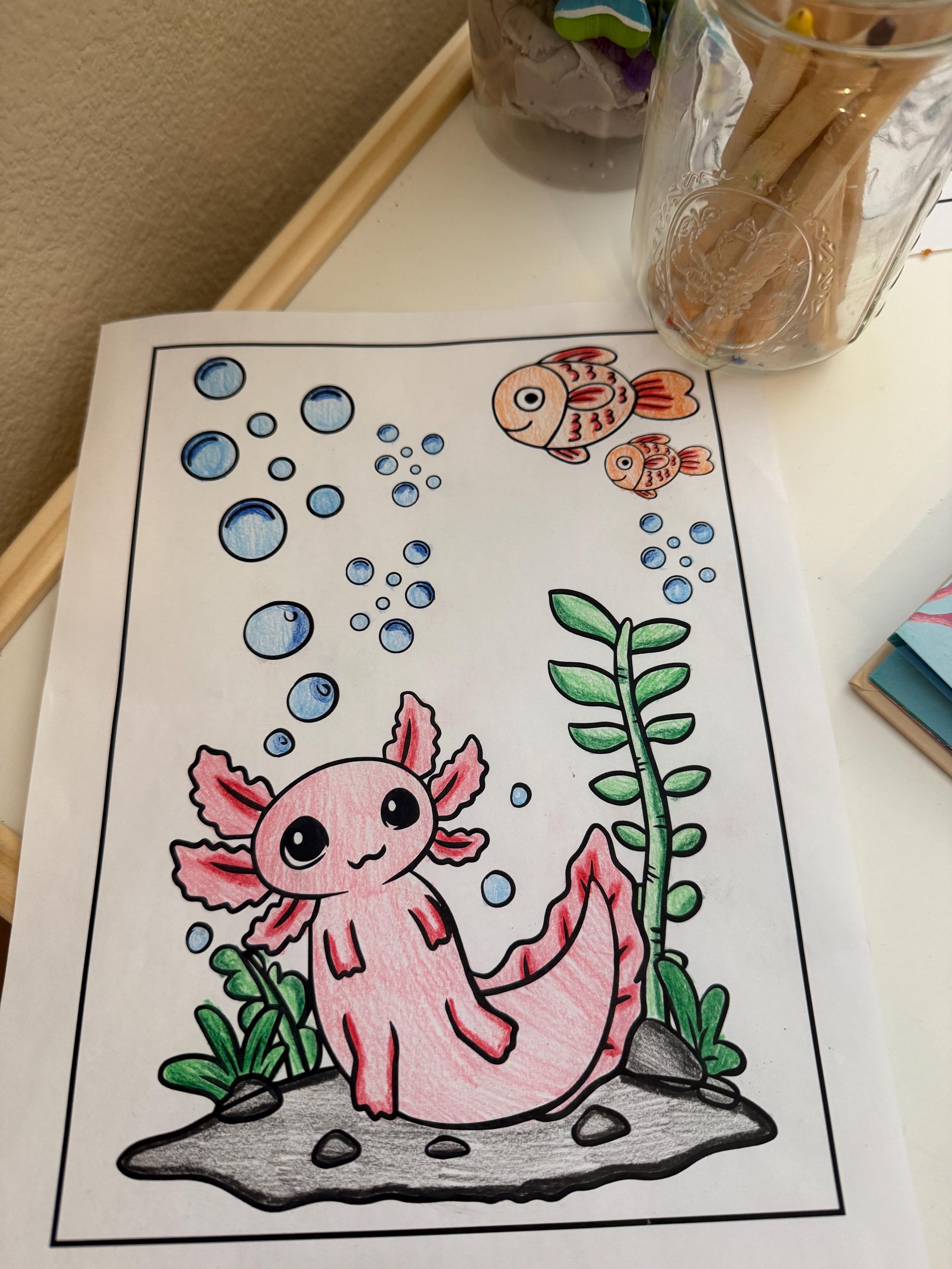 Axolotl Craft, Axolotl Activity Book, Axolotl Activities, Kids Activity ...