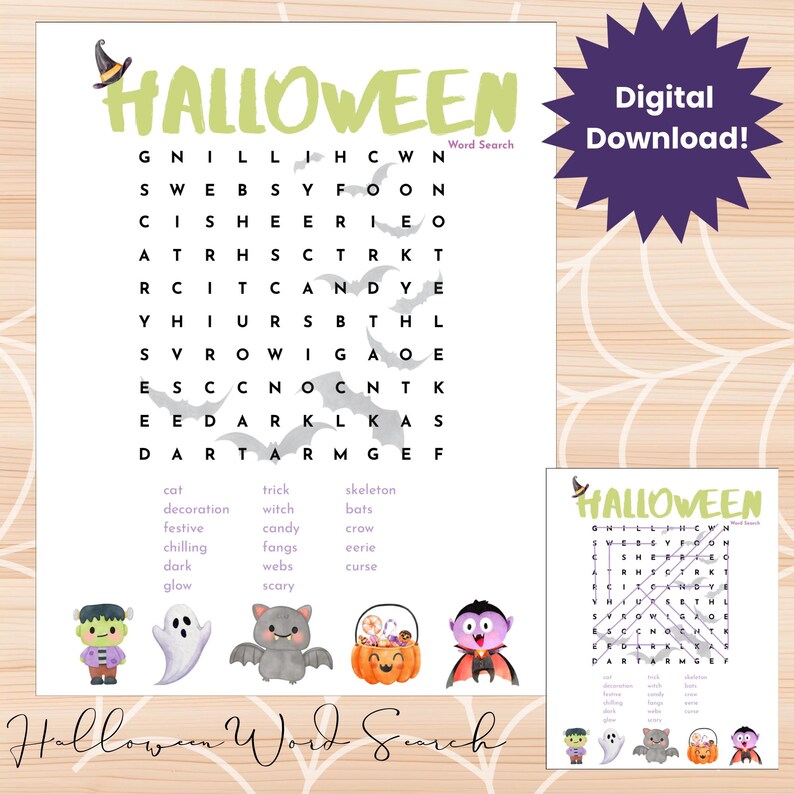 Kids Halloween Word Search, Halloween Word Search Game, Halloween ...