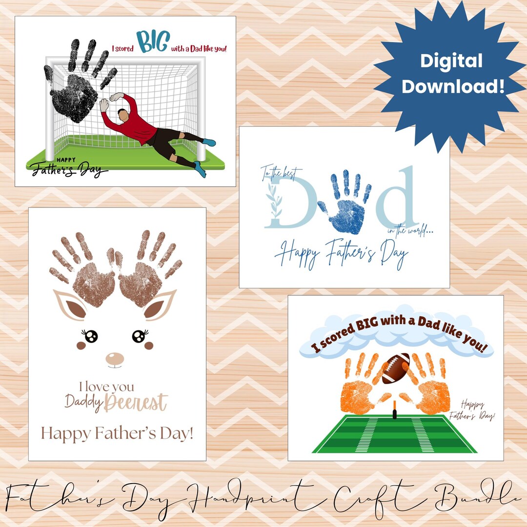Fathers Day Handprint Craft Bundle, Fathers Day Handprint Printable ...