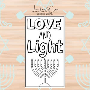Hanukkah Coloring Bookmark, Hanukkah Printable Bookmarks, Hanukkah Kids ...