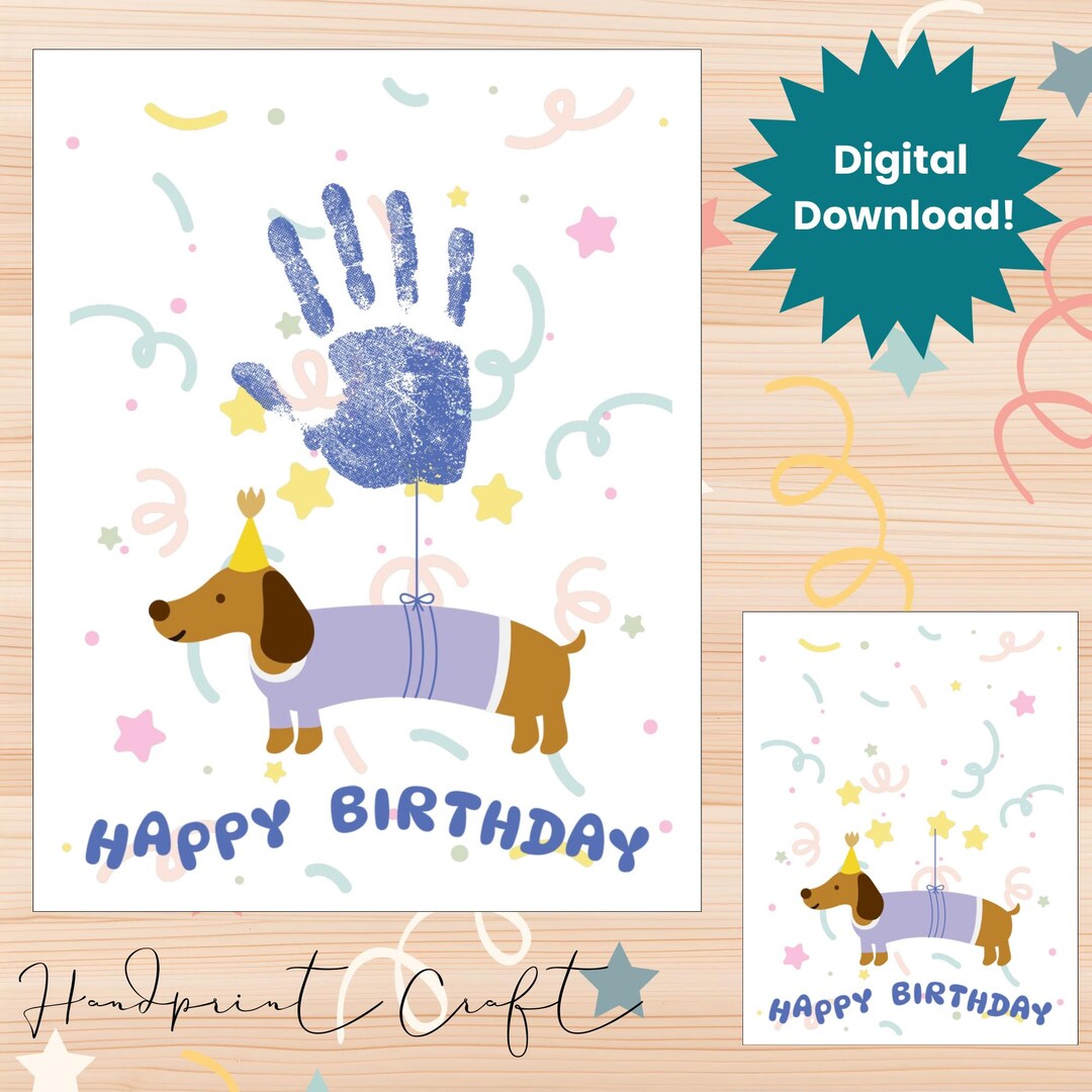 Birthday Handprint Craft, Birthday Handprint Card, Birthday Handprint ...