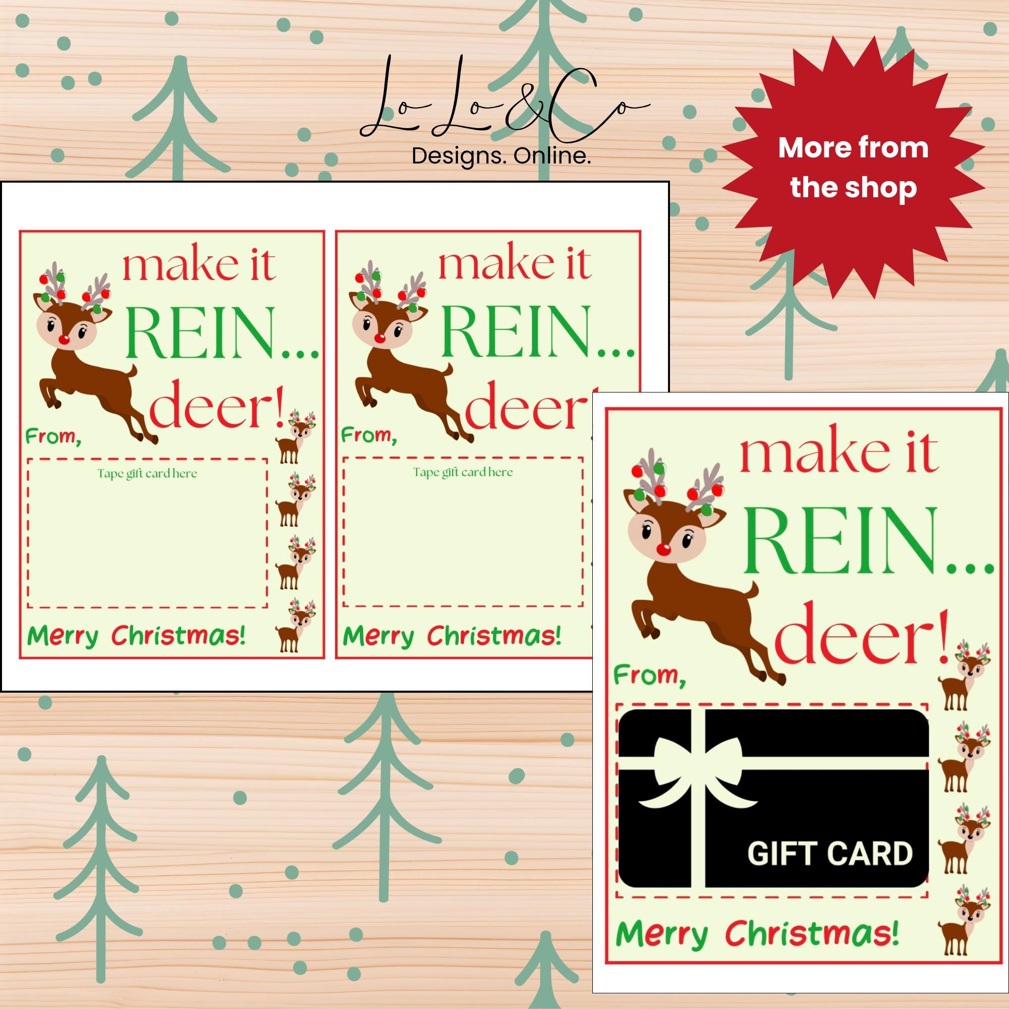 Christmas Gift Card Holder Printable, Printable Holiday Gift Card ...