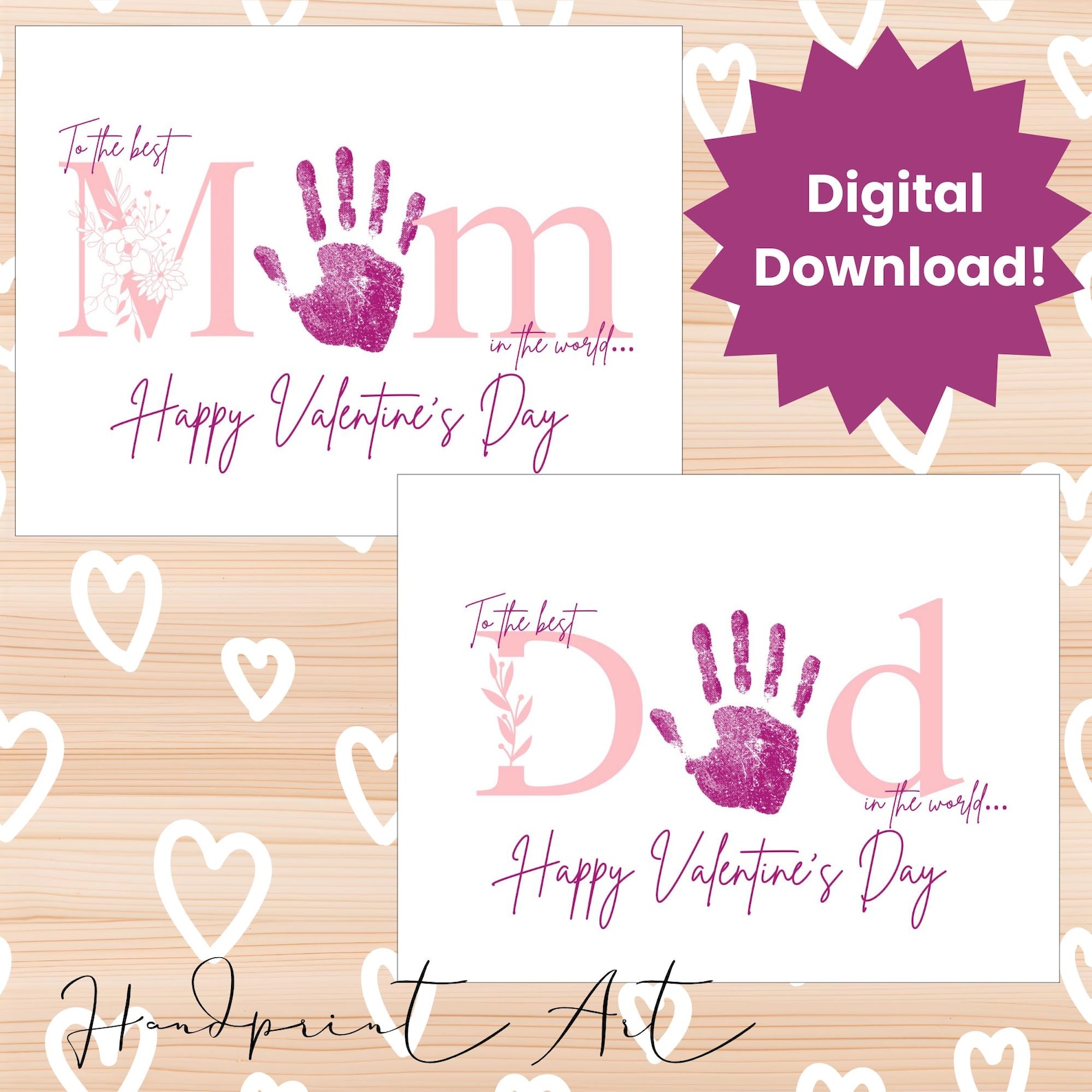 Valentines Day Handprint Craft, Valentines Handprint Toddler, Valentine ...