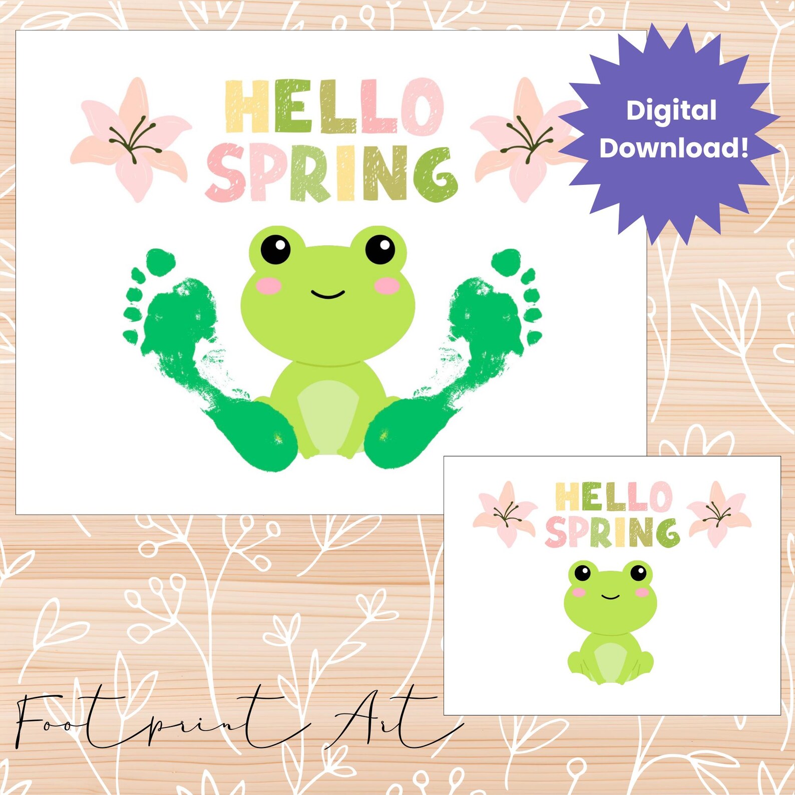 Spring Footprint Craft for Kids, Spring Footprint Art, Hello Spring ...