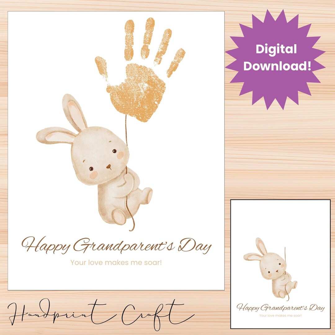 Grandparents Day Handprint, Grandparents Day Gift, Grandparents Day ...