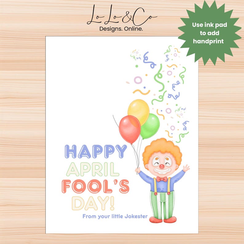 April Fools Day Handprint Craft, April Fools Day Kids Activity, April ...
