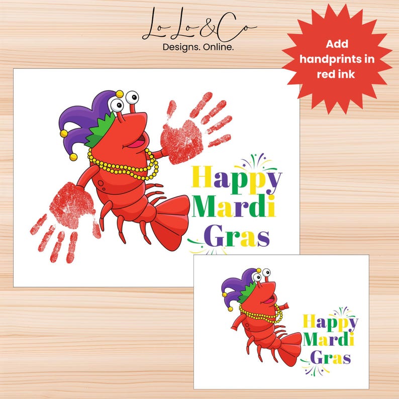 Mardi Gras Craft Bundle, Mardi Gras Handprint Craft, Mardi Gras Craft ...