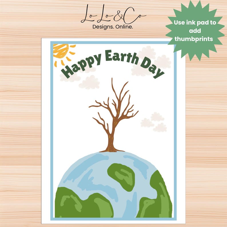 Earth Day Craft Projects, Earth Day Printable, Earth Day Fingerprint ...
