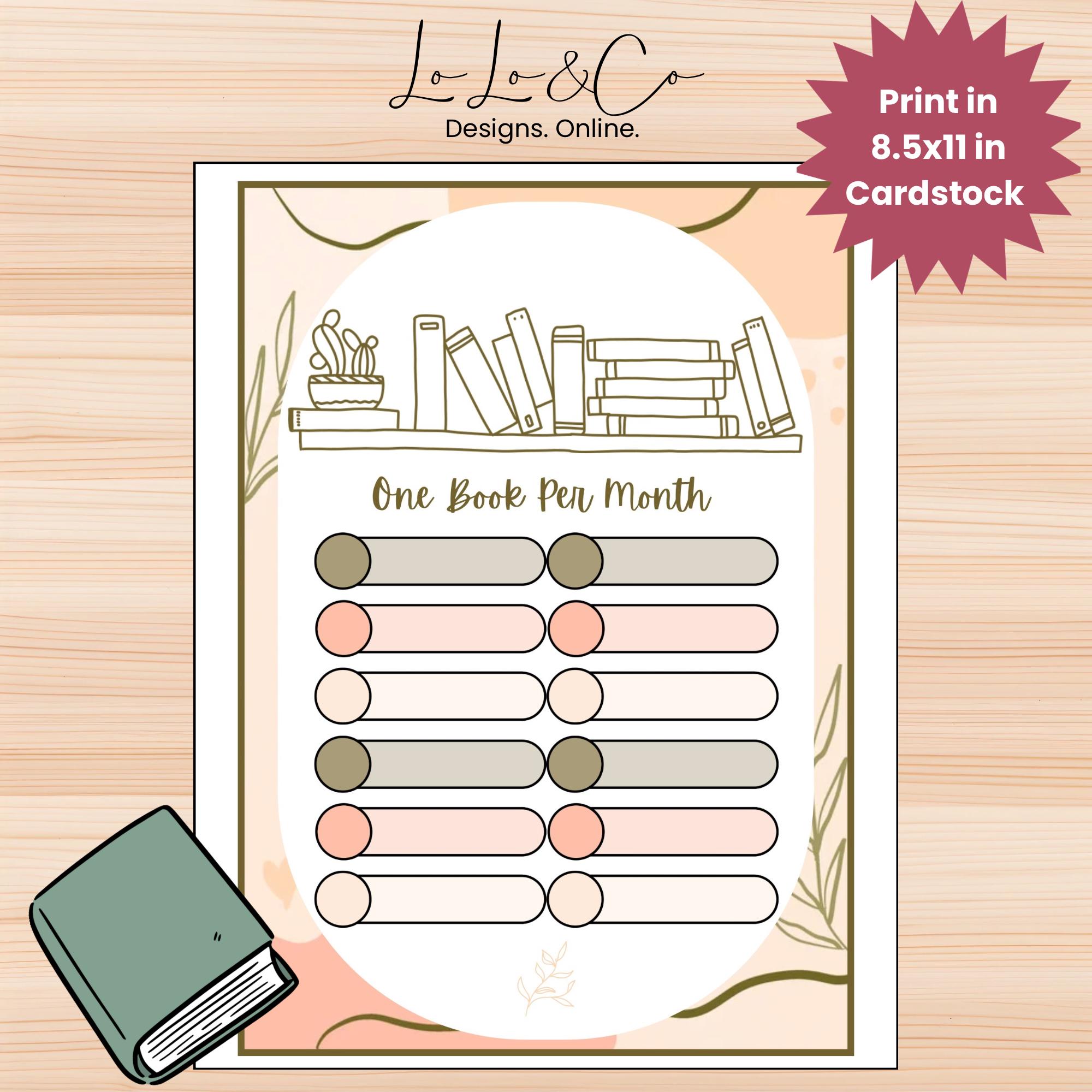 Book Log Printable, Monthly Book Recap Printable, Book Club Printable ...