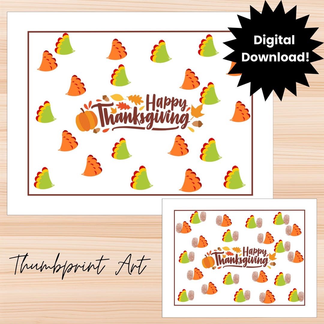 Thanksgiving Craft for Kids, Kids Thumbprint Craft, Thanksgiving Infant ...