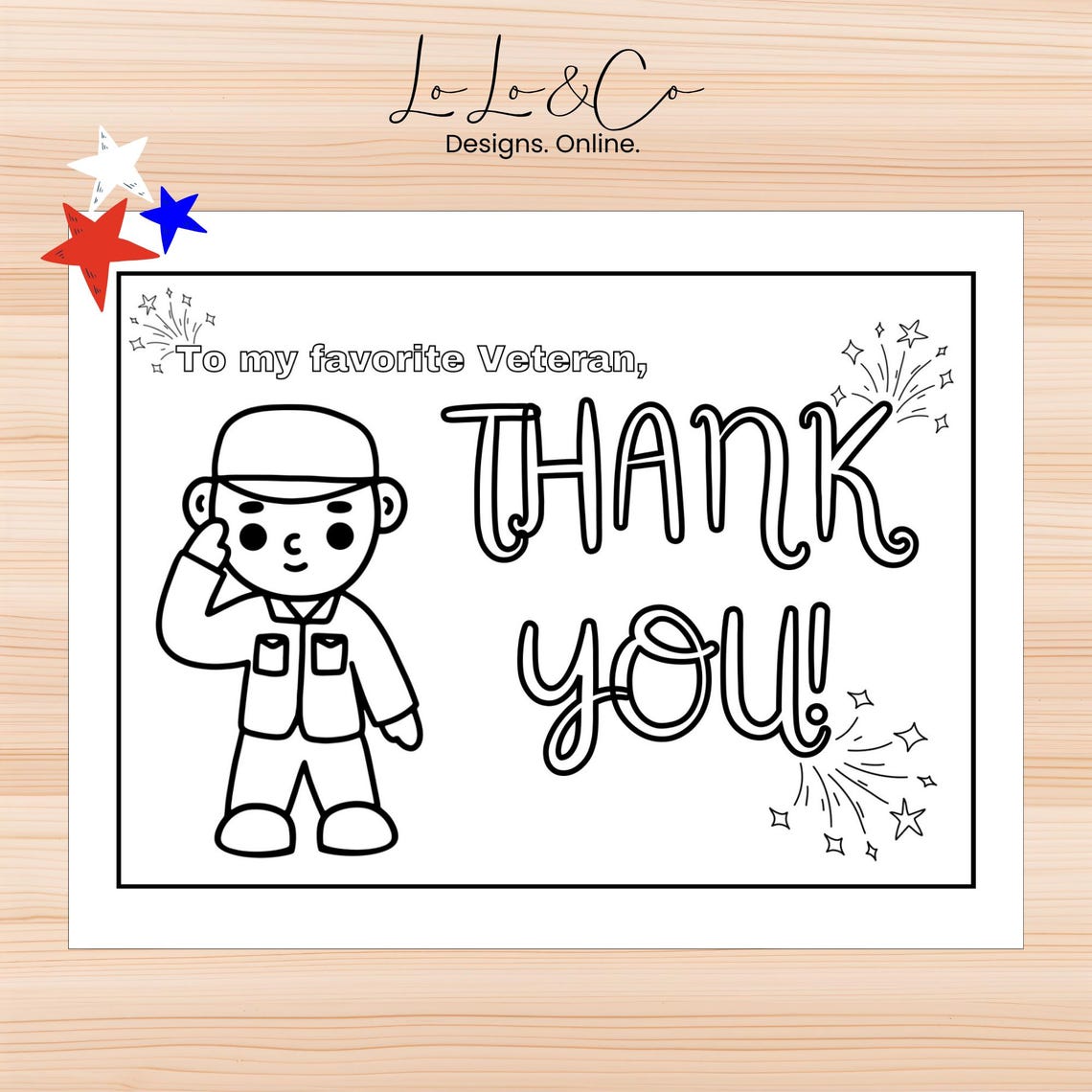 Happy Veterans Day Card, Veterans Day Thank You Card, Coloring ...