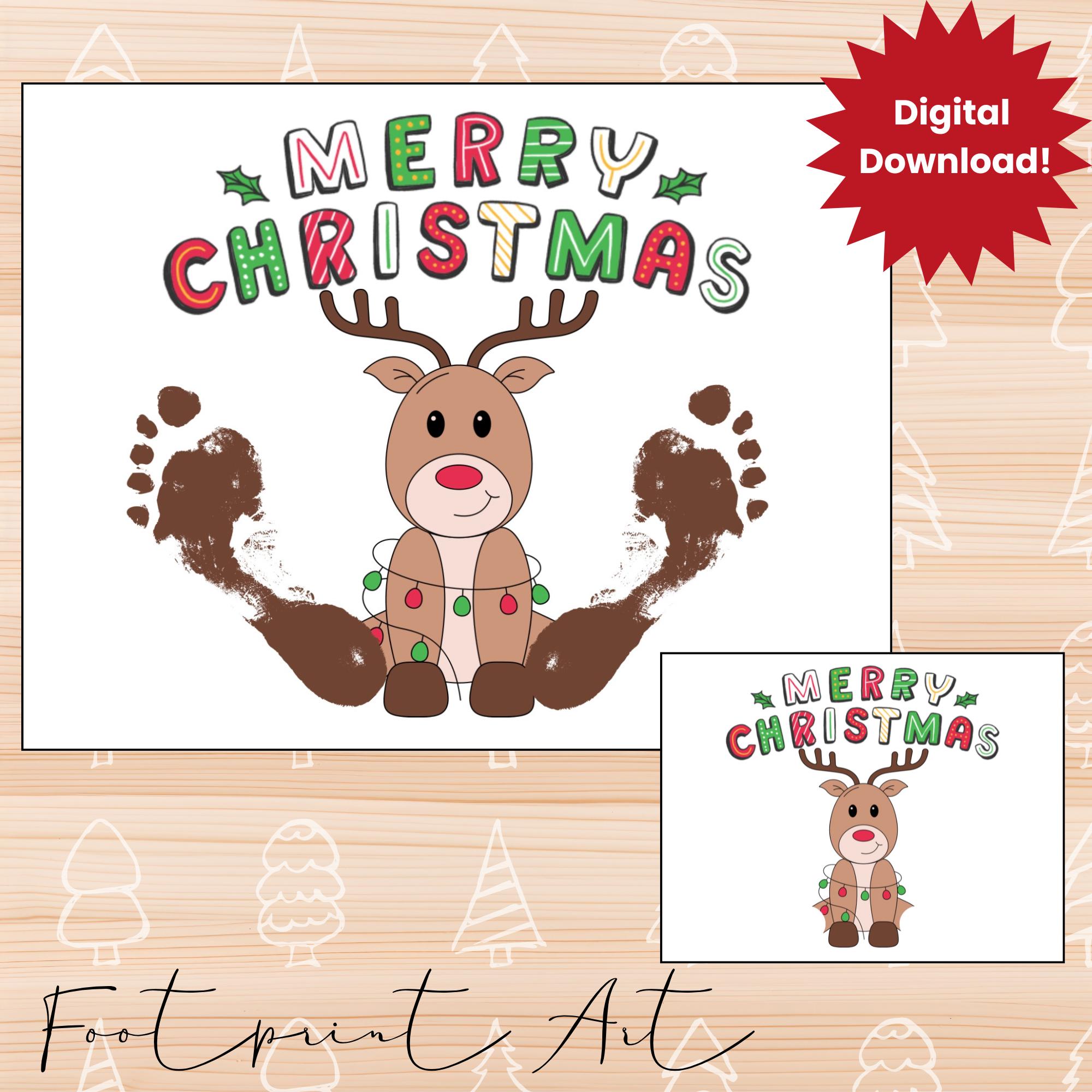 Christmas Footprint Art, My First Christmas Keepsake, Christmas ...