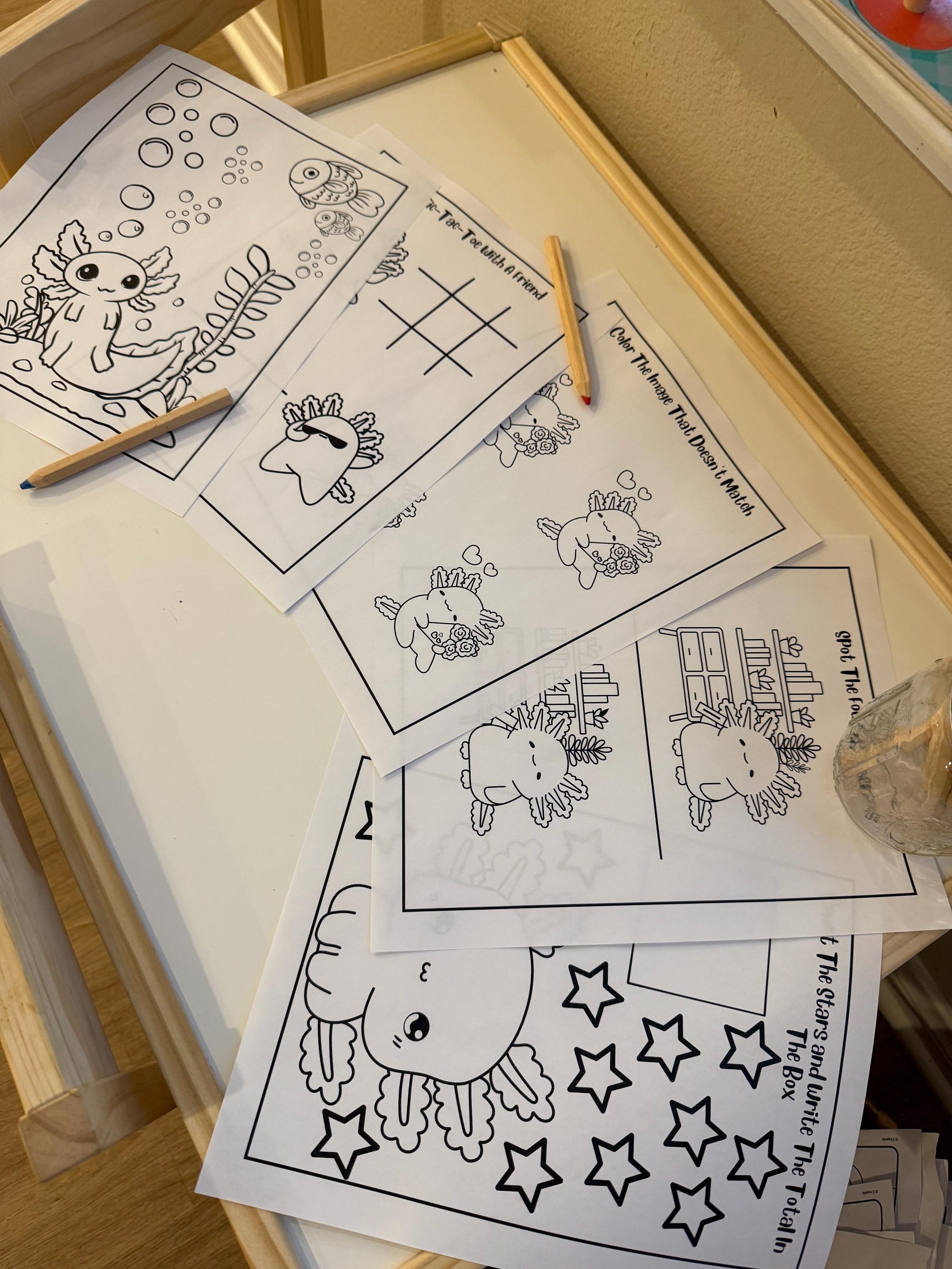 Axolotl Craft, Axolotl Activity Book, Summer Activity Printable, Kids ...