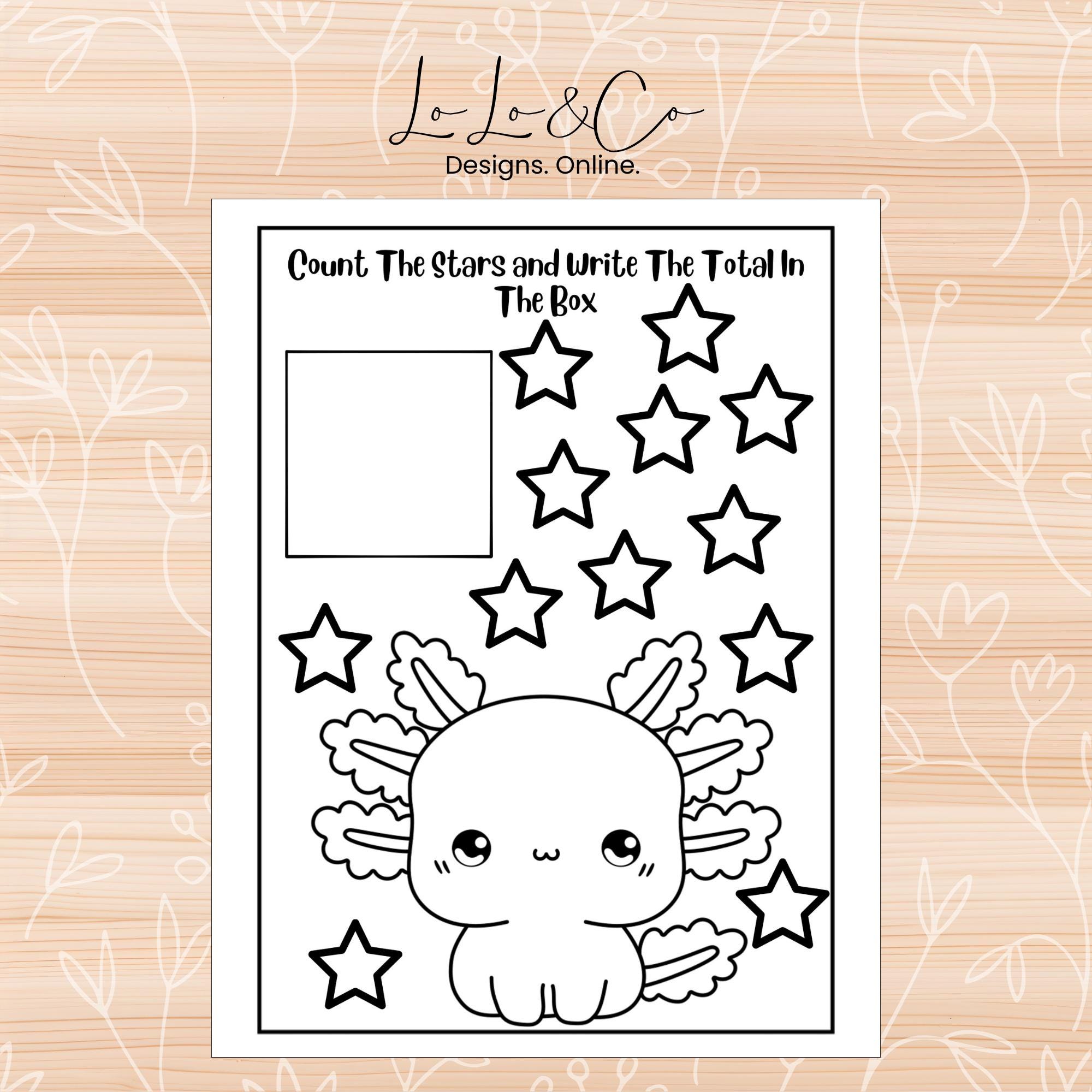 Axolotl Craft, Axolotl Activity Book, Summer Activity Printable, Kids ...