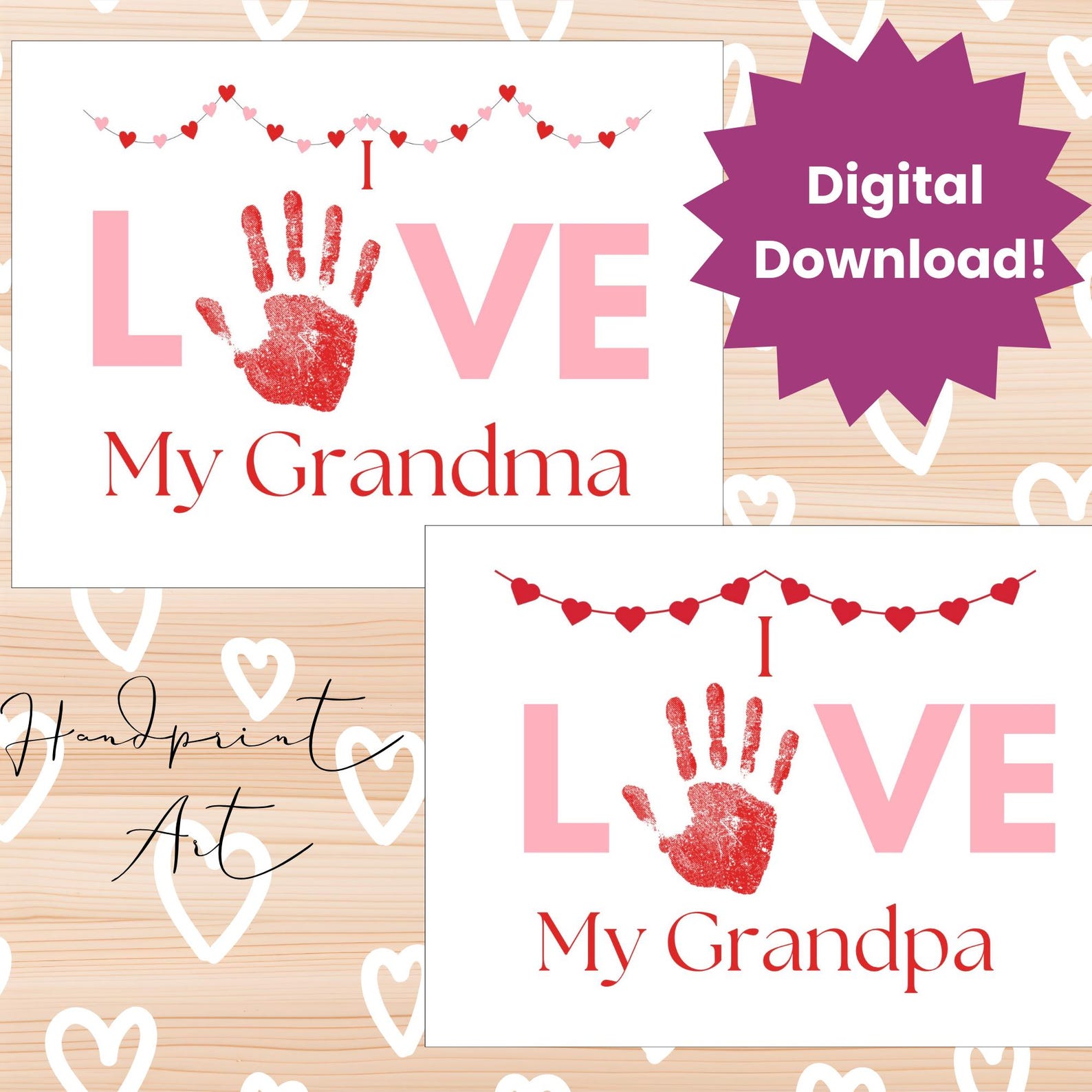 Valentine's Day Handprint Craft, Valentines Gift for Grandparent ...