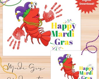 Mardi Gras Handprint Craft, Mardi Gras Craft Kit for Kids, Mardi Gras ...