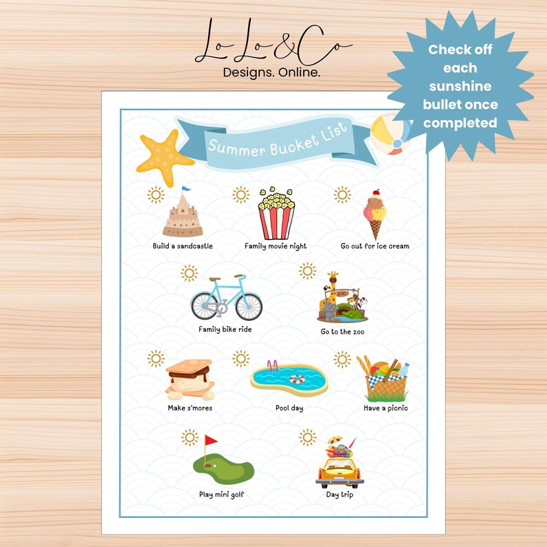 Summer Bucket List Printable, Summer Activities for Kids, Kids Summer ...