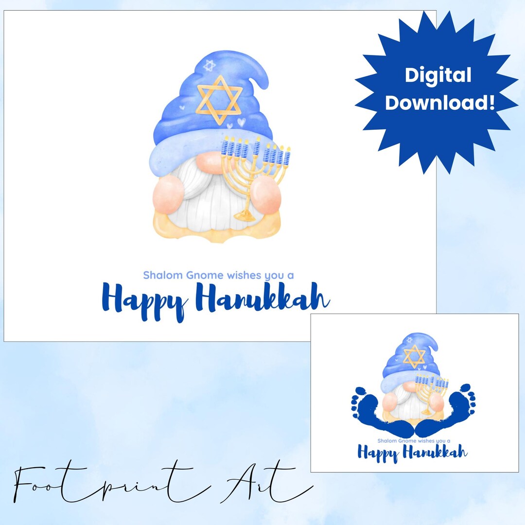 Hanukkah Footprint Craft, Hanukkah Kids Craft, Hanukkah Footprint ...