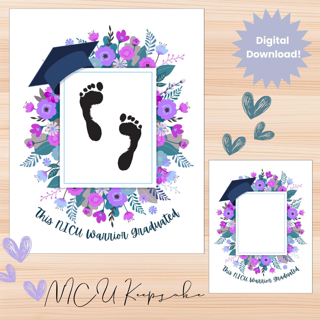 NICU Footprint Crafts, NICU Graduate, NICU Handprint Craft, Nicu ...