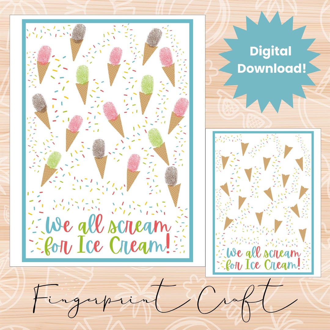 Summer Kid Activity, Printable Summer Kids Activity, Ice Cream Craft ...