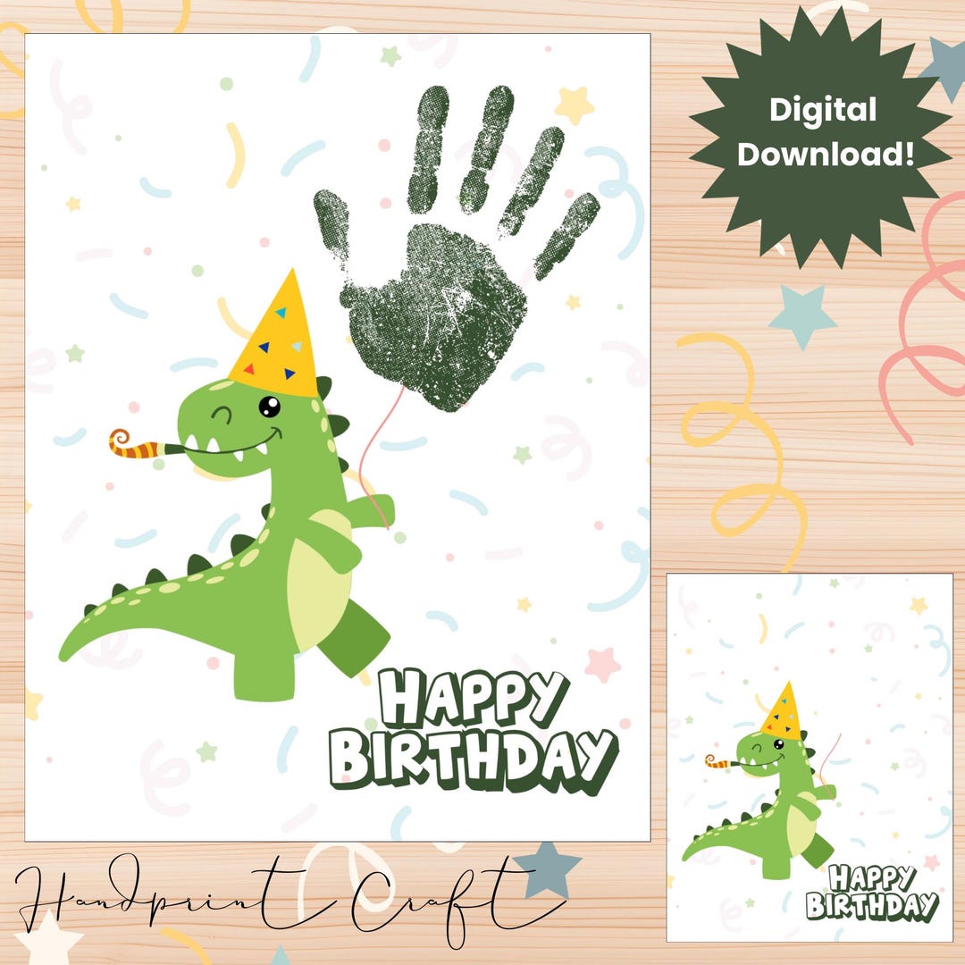 Birthday Handprint Craft, Birthday Handprint Card, Birthday Handprint ...