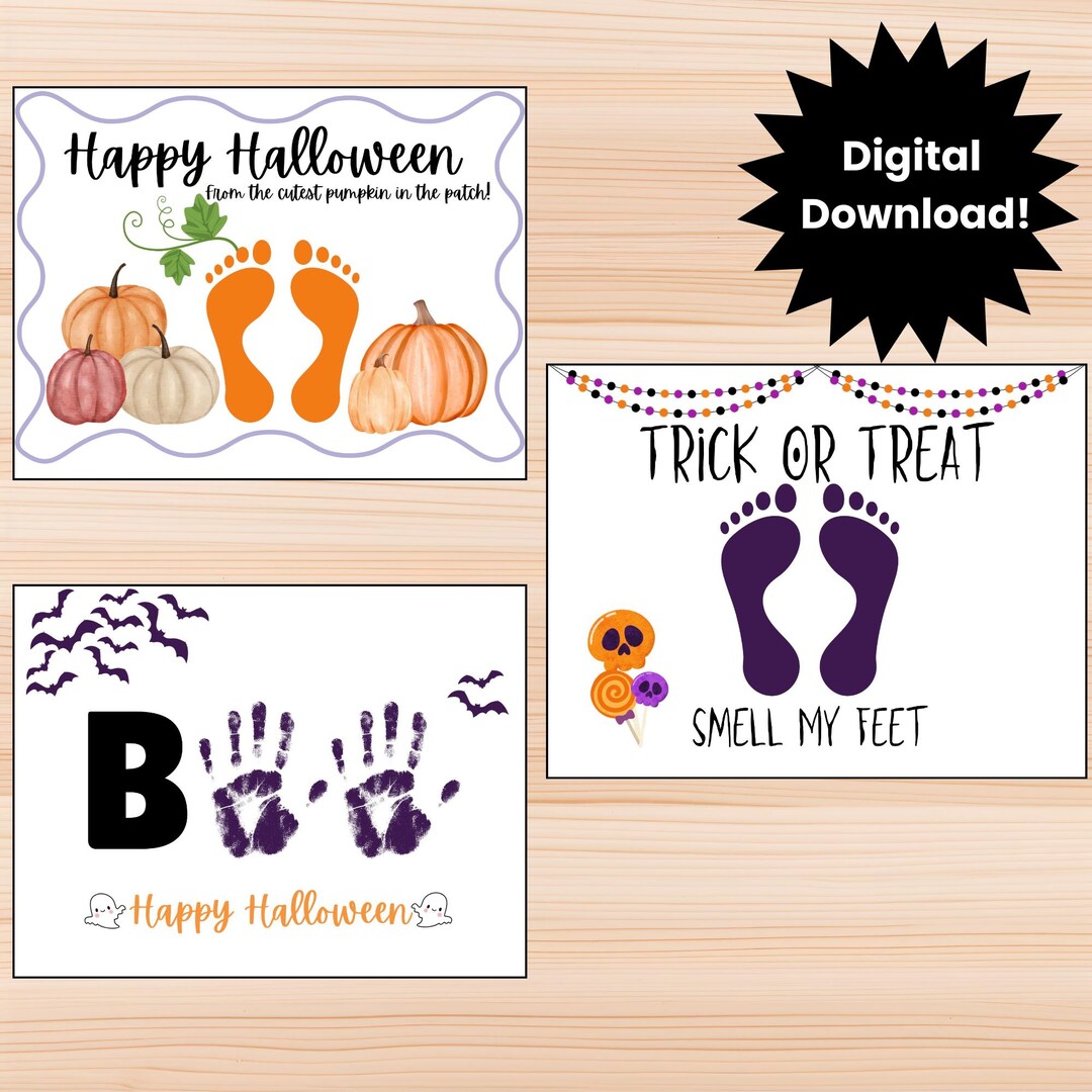 Halloween Footprint Art, Halloween Handprint Art, Trick or Treat Smell ...