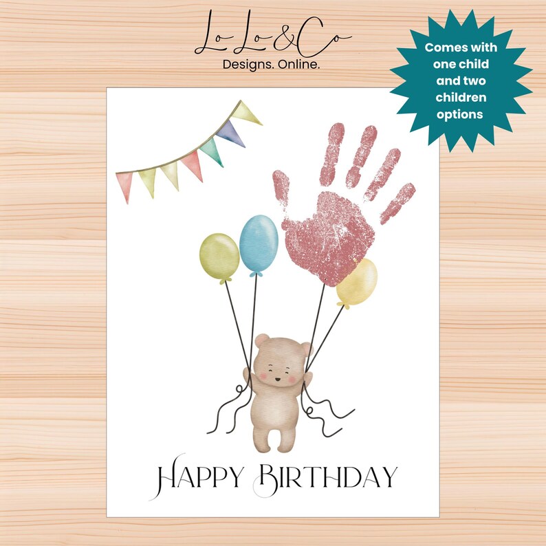 Birthday Handprint Craft, Birthday Handprint Card, Birthday Handprint ...