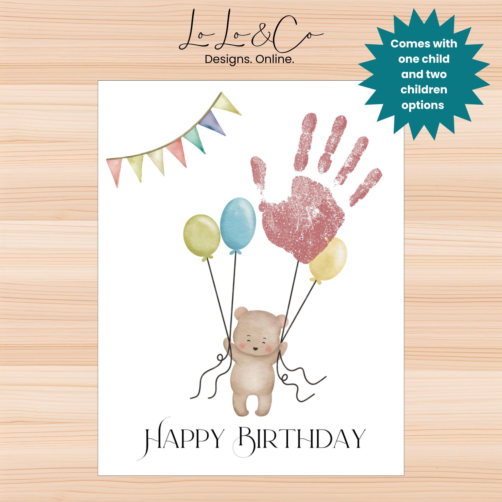Birthday Handprint Craft, Birthday Handprint Card, Birthday Handprint ...