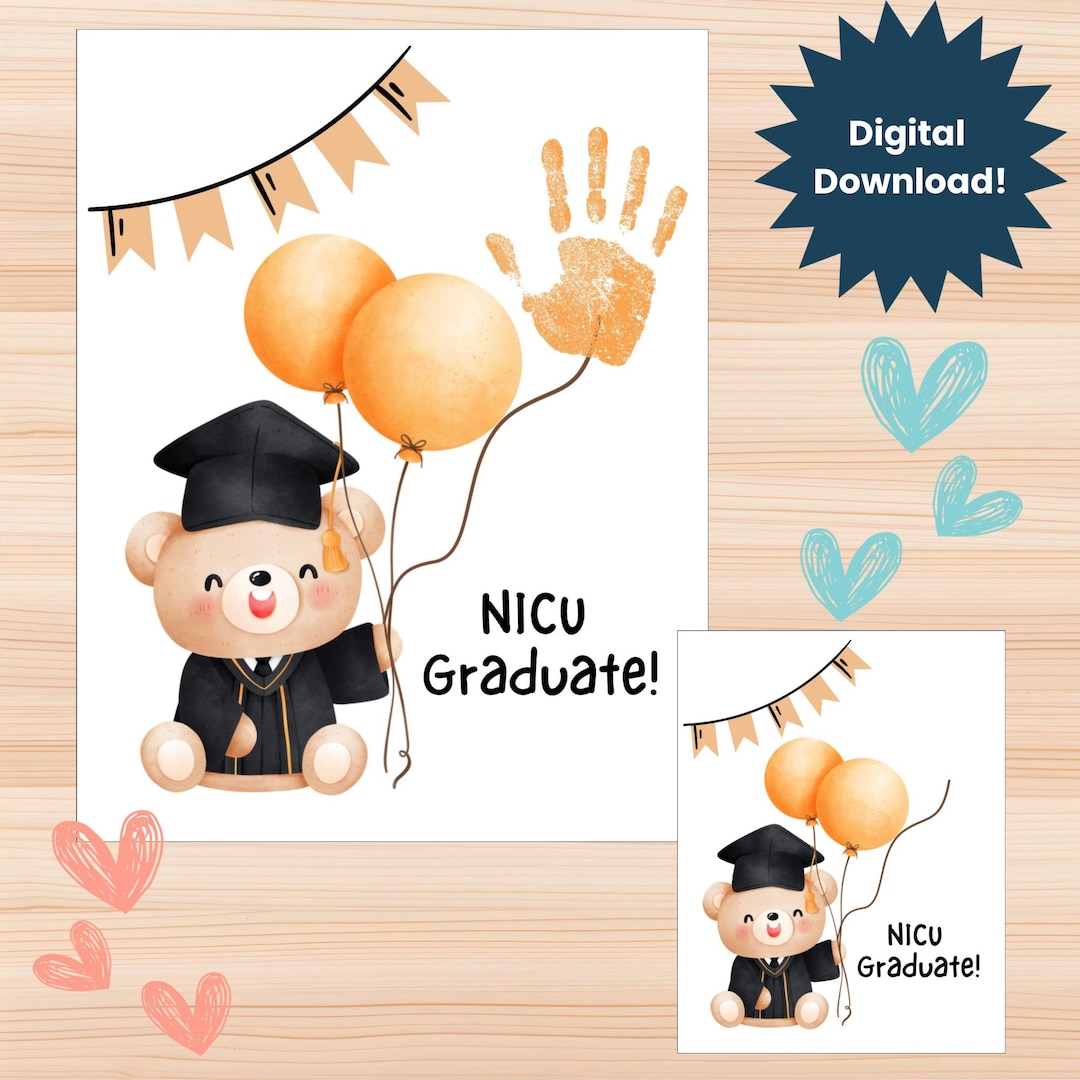 NICU Footprint Crafts, NICU Graduate, NICU Handprint Craft, Nicu ...