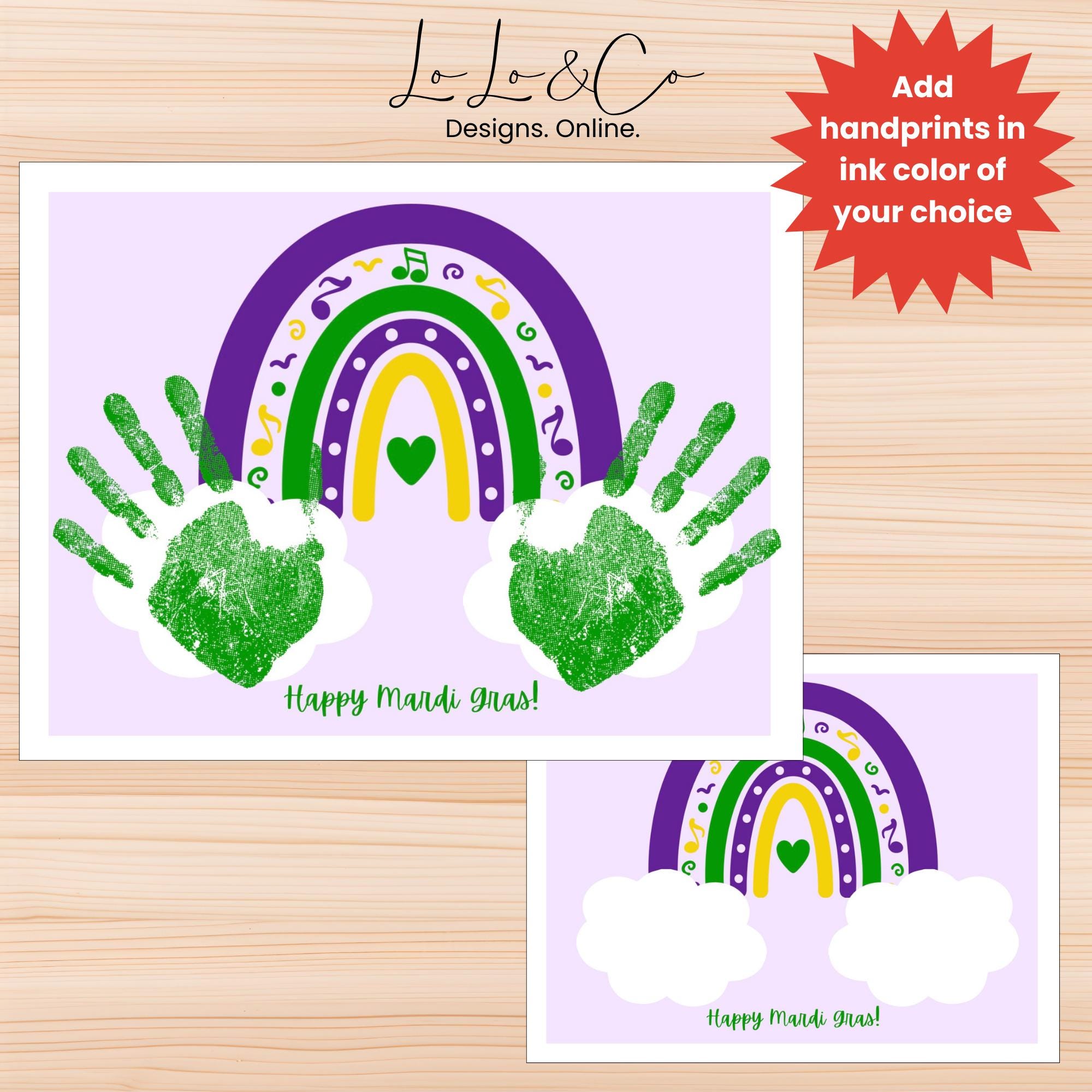 Mardi Gras Craft Bundle, Mardi Gras Handprint Craft, Mardi Gras Craft ...