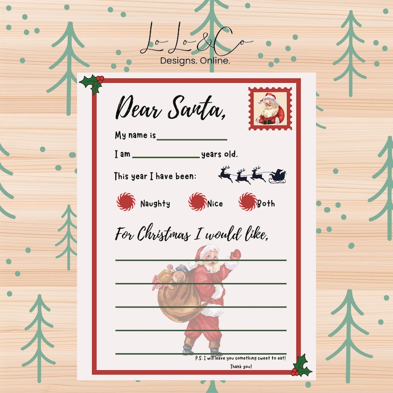Letter to Santa, Dear Santa Letter, Printable Letter to Santa ...