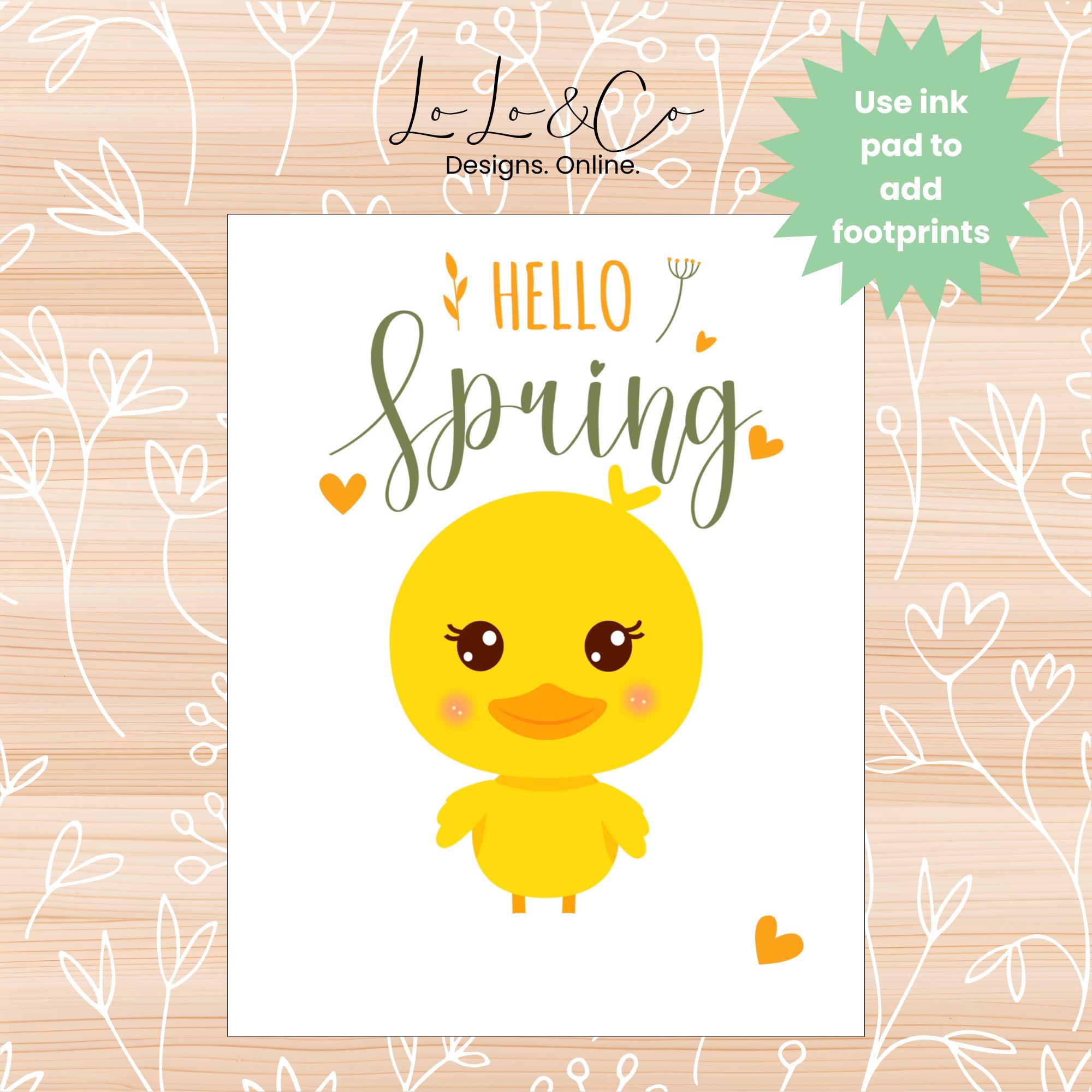 Spring Footprint Craft for Kids, Spring Footprint Art, Hello Spring ...