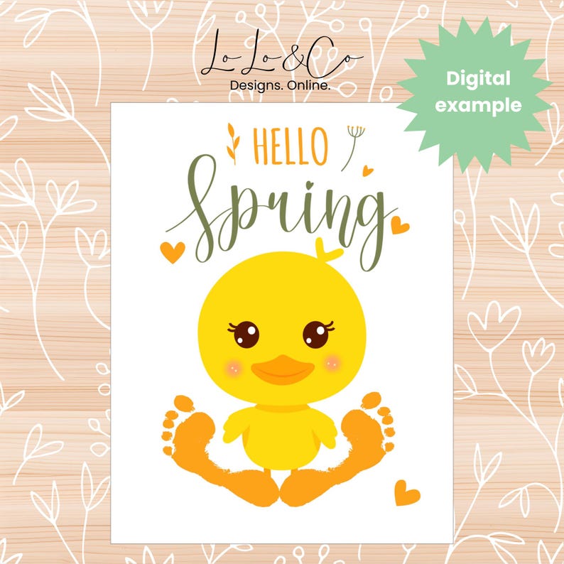 Spring Footprint Craft for Kids, Spring Footprint Art, Hello Spring ...