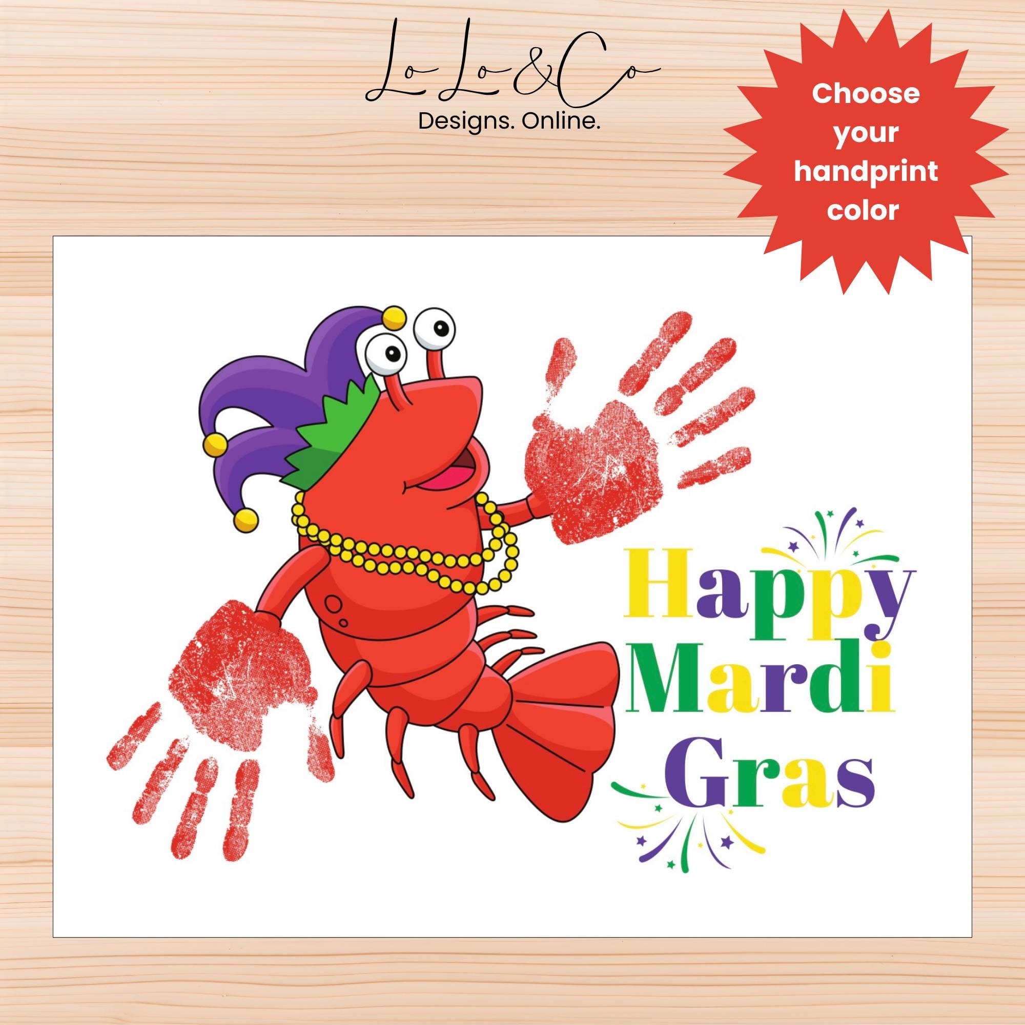 Mardi Gras Handprint Craft, Mardi Gras Handprint Art, Mardi Gras Kit ...