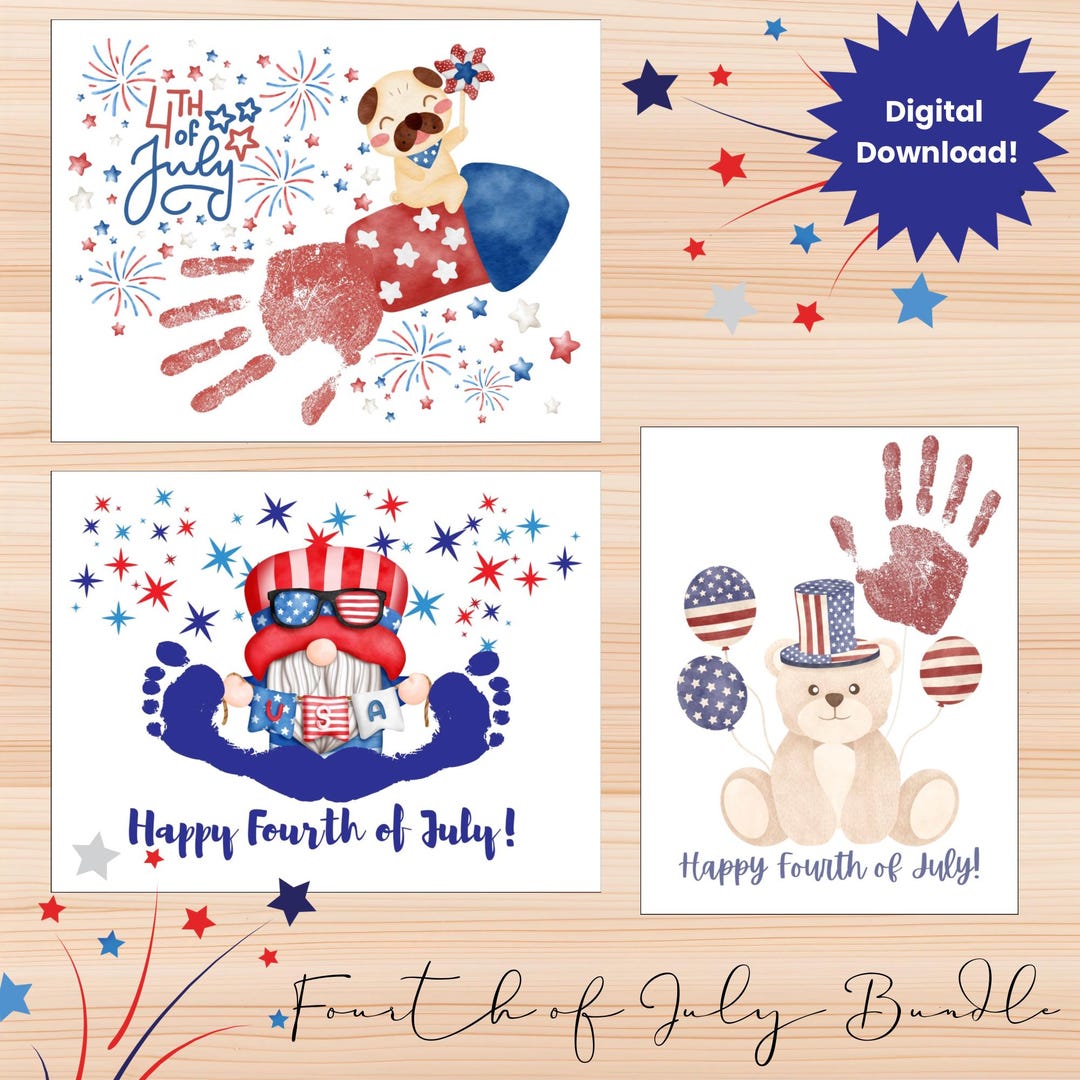 Fourth of July Handprint, July Fourth Infant, Independence Day Craft ...