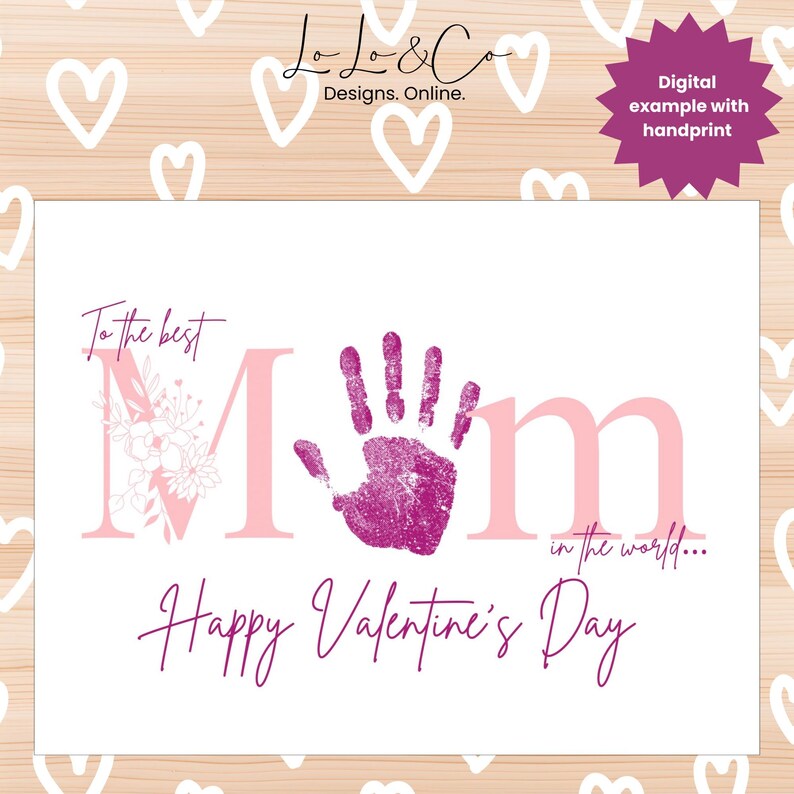 Valentines Day Handprint Craft, Valentines Handprint Toddler, Valentine ...