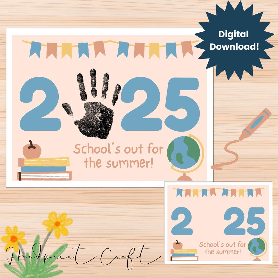 Last Day of Preschool Craft, Summer Handprint Art, Last Day of ...