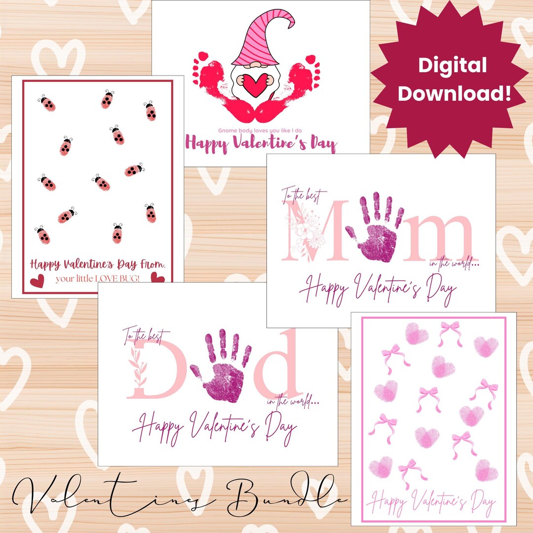 Valentines Day Handprint Craft, Valentines Craft Bundle, Valentine ...