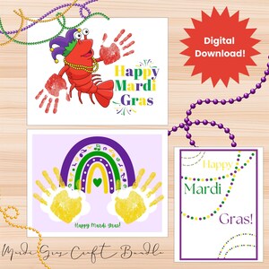 Mardi Gras Craft Bundle, Mardi Gras Handprint Craft, Mardi Gras Craft ...