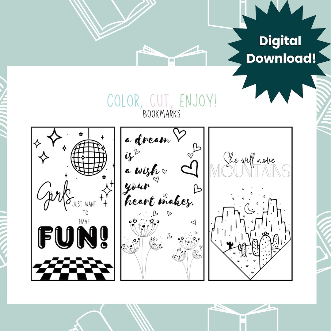 Bookmark Coloring Craft for Kids, Coloring Bookmarks, Bookmarks to ...