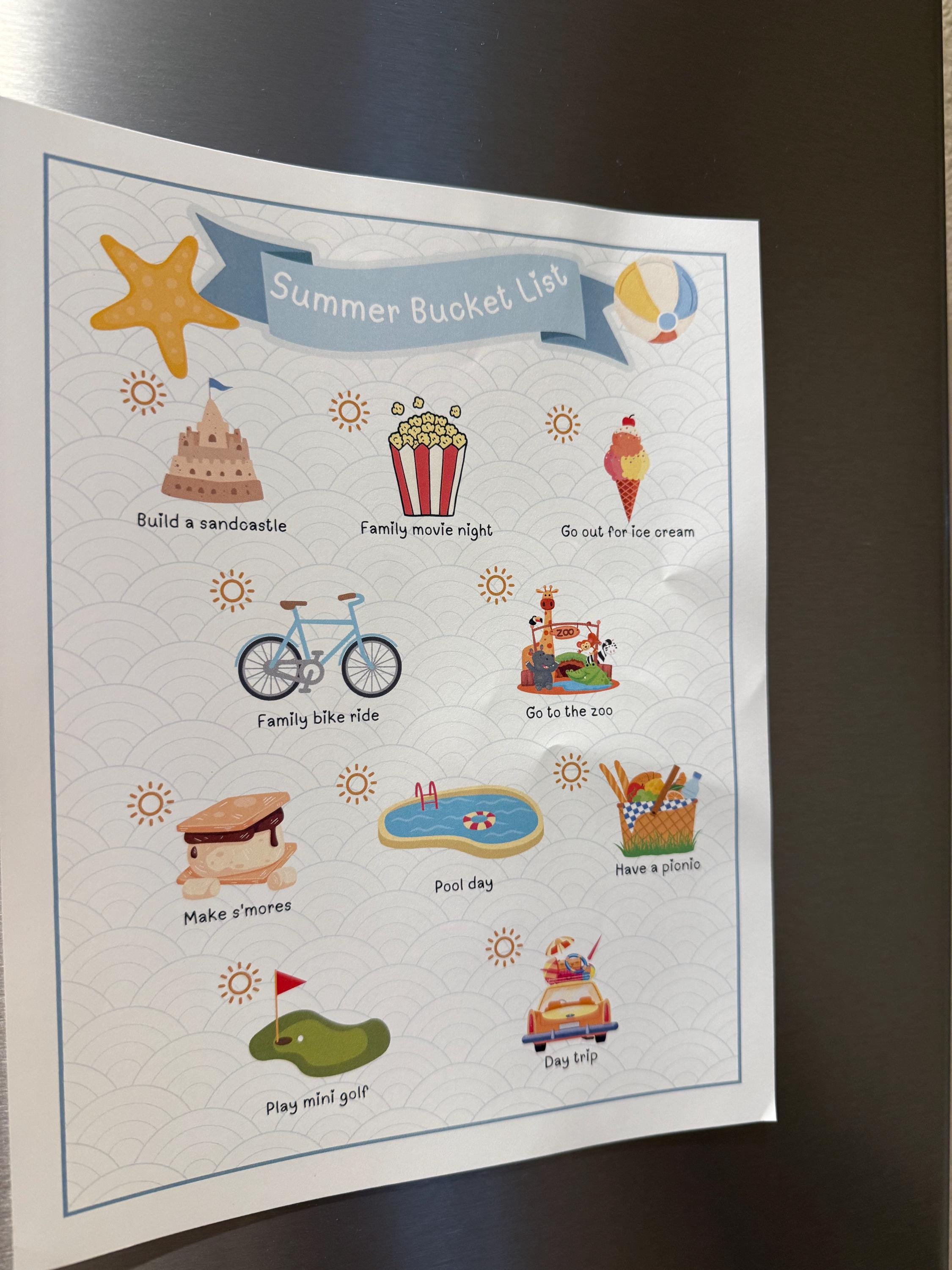 Summer Bucket List Printable, Summer Activities for Kids, Kids Summer ...