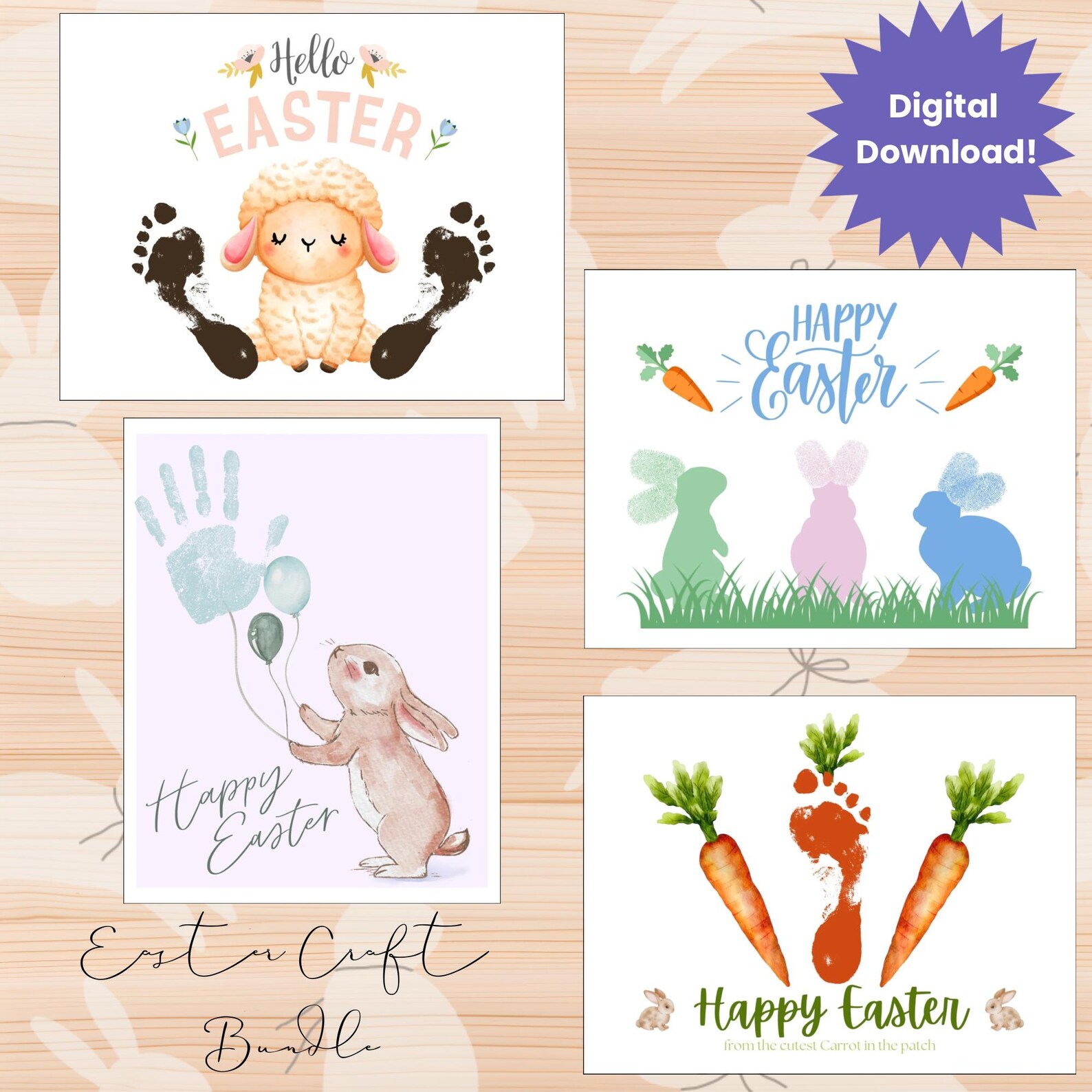 Easter Craft for Infants, Easter Craft Bundle, Easter Handprint Craft ...