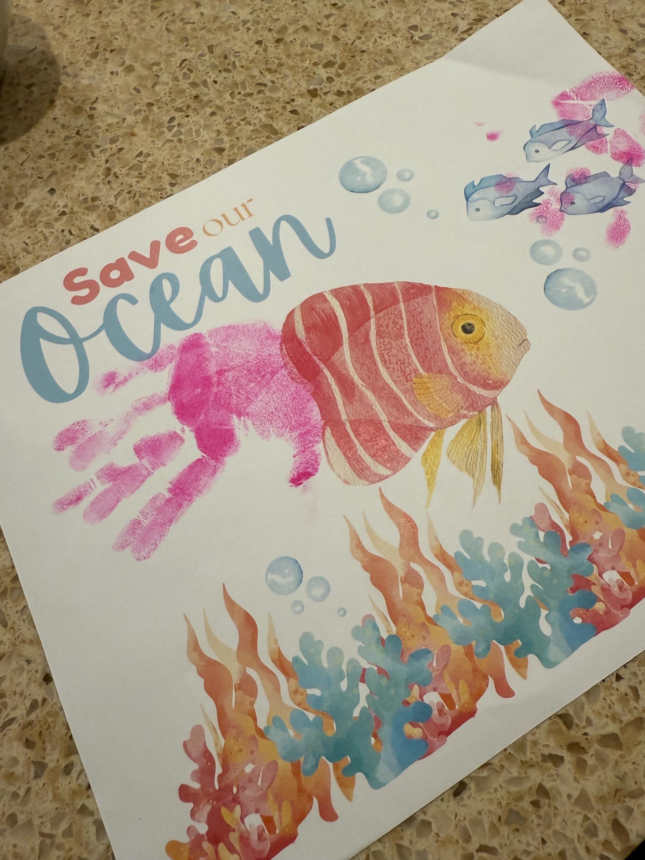 Earth Day Craft Projects, World Ocean Day, Earth Day Handprint Art ...