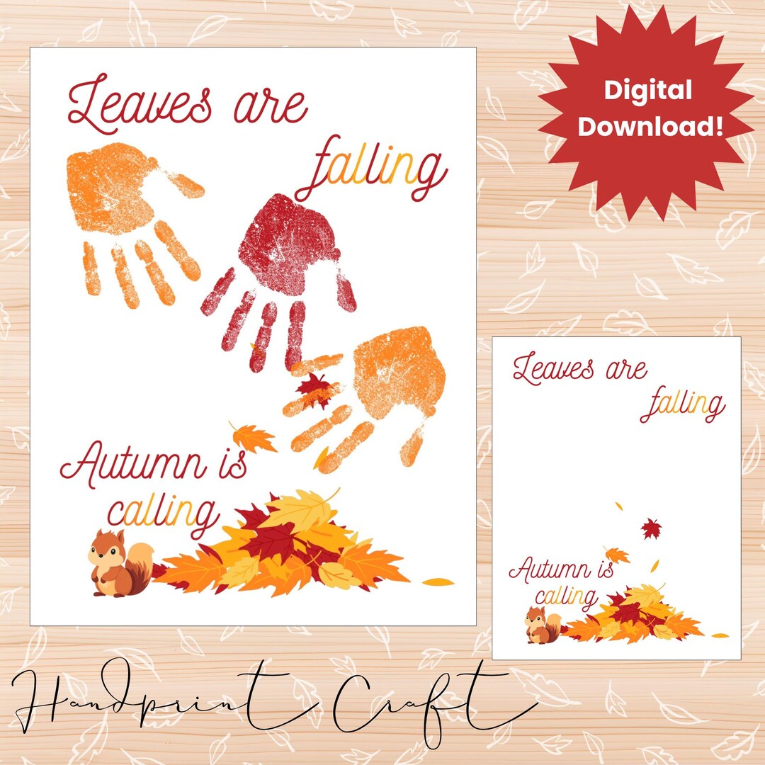 Fall Handprint Craft, Autumn Handprint Craft, Leaves Are Falling Autumn ...