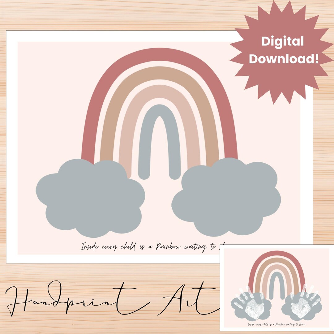 Rainbow Handprint Craft for Kids, Spring Handprint Craft for Toddlers ...