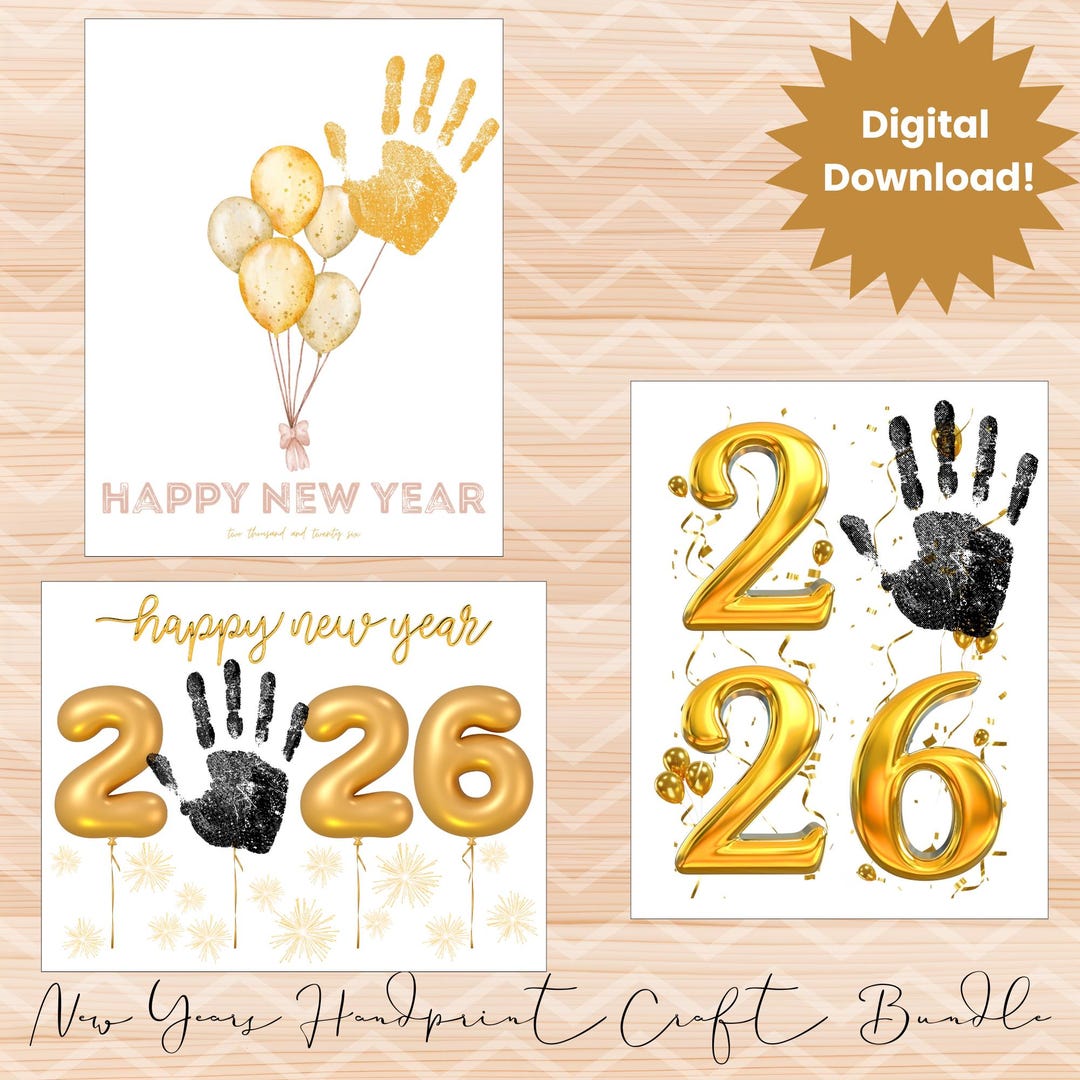 New Year Handprint Craft for Kids, 2026 New Years Handprint Art, New ...
